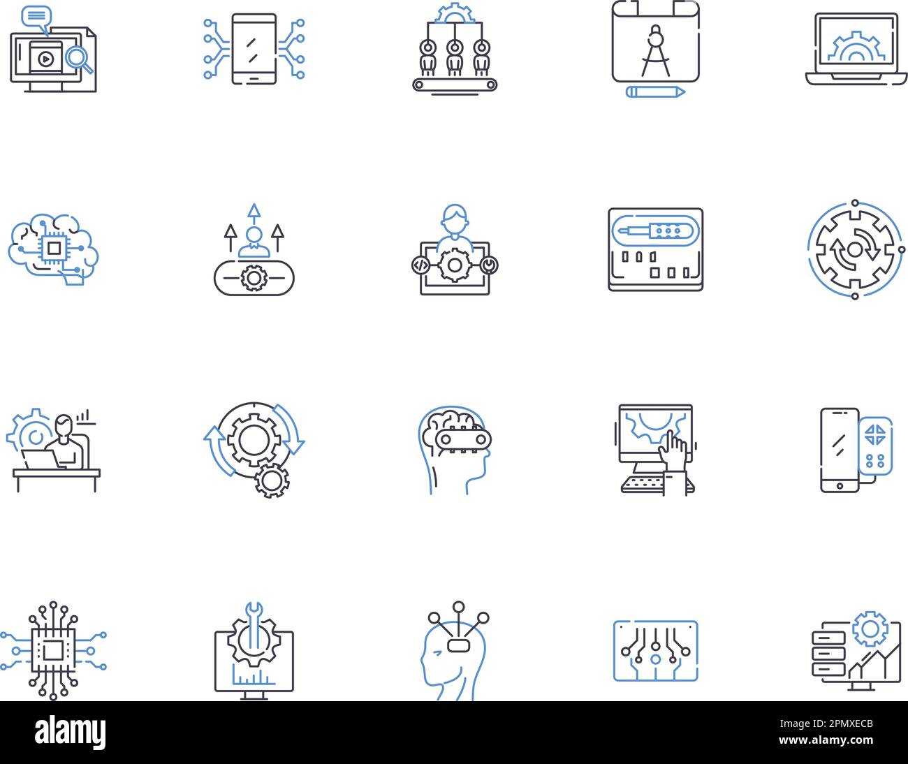 Programming Coding Line Icons Collection Coding Programming Scripting Compiling Debugging