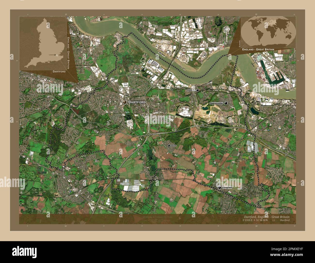 Dartford, non metropolitan district of England - Great Britain. Low ...