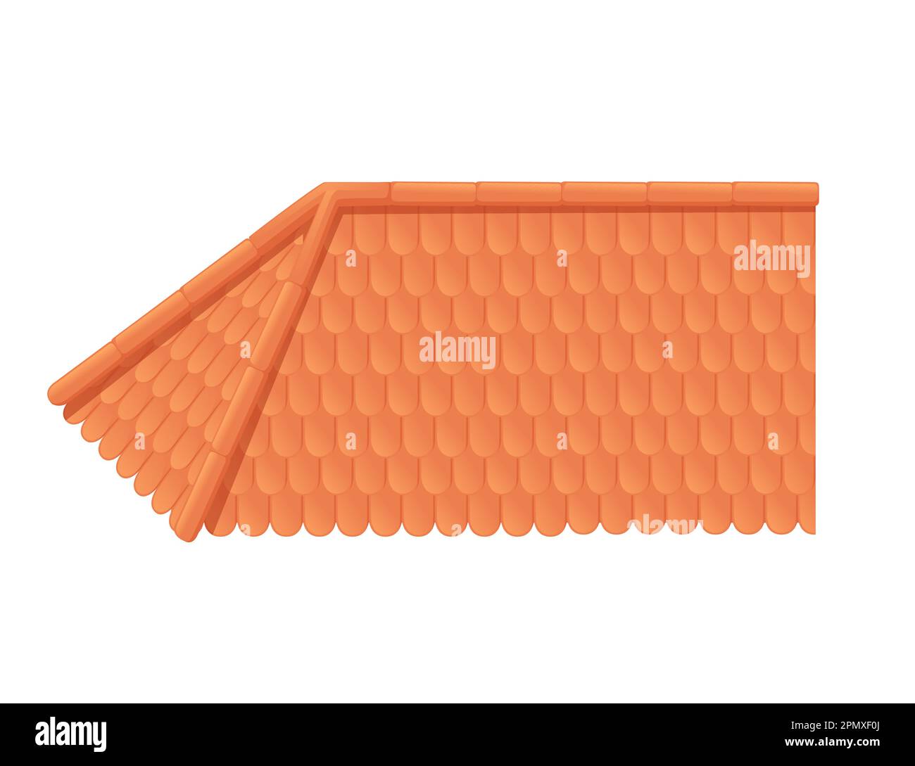 Home roof from red ceramic tiles vector illustration on white background Stock Vector Image ...
