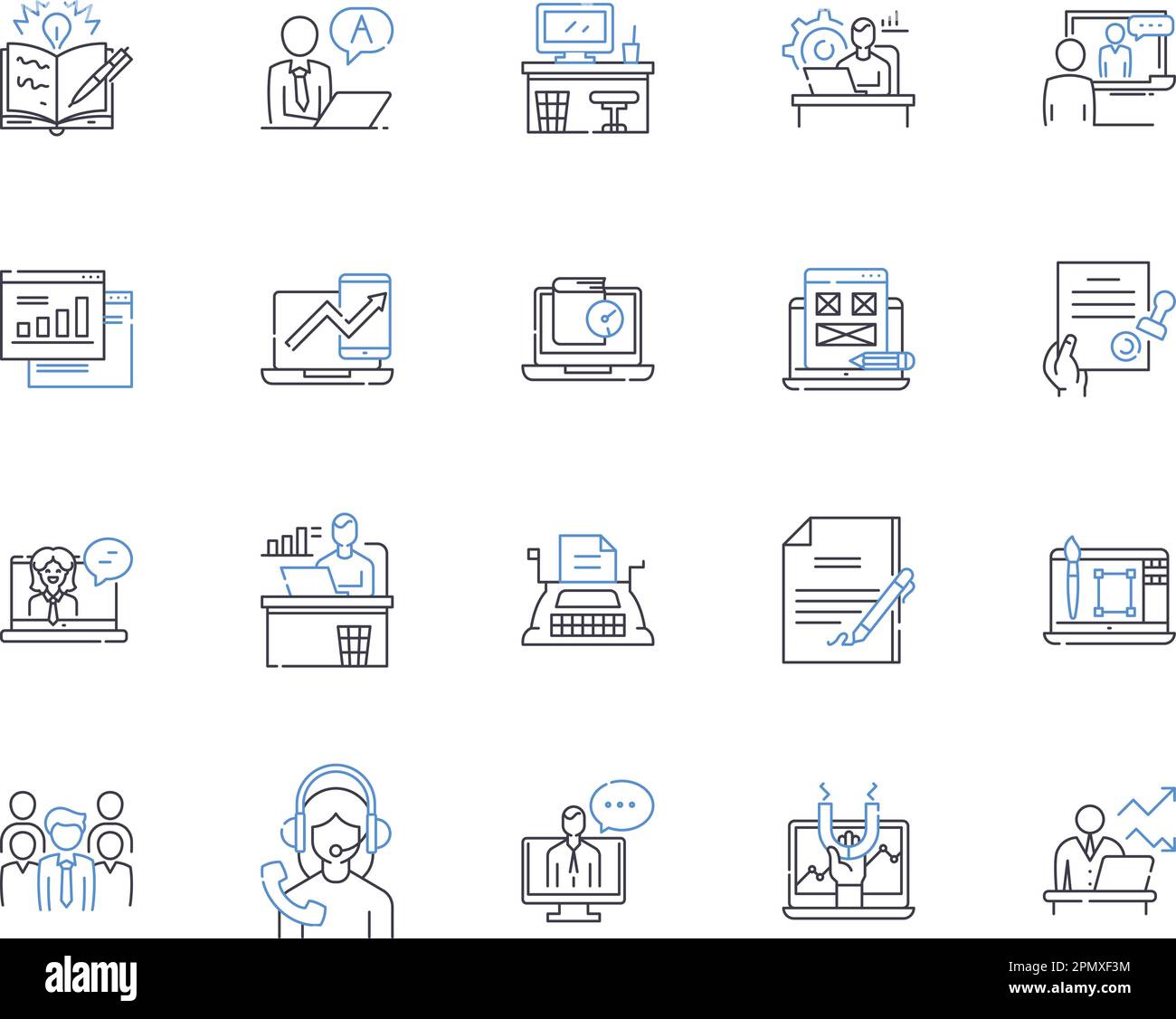Workflow And Office Outline Icons Collection Workflow Office