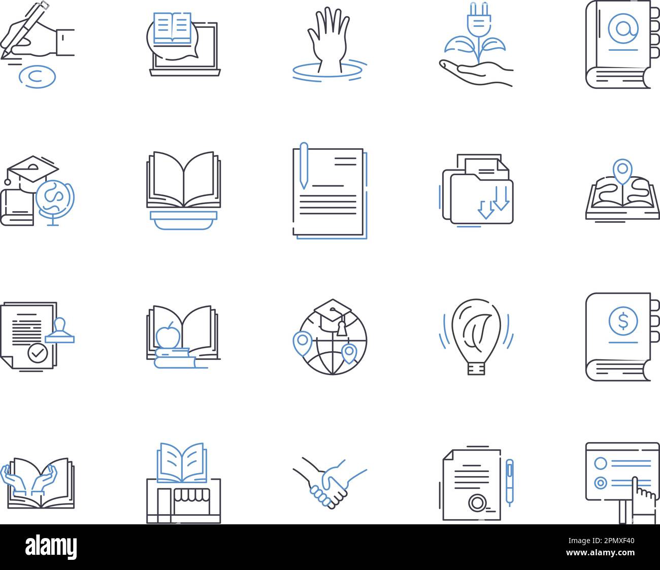 Study abroad and exchange programs outline icons collection. Exchange ...