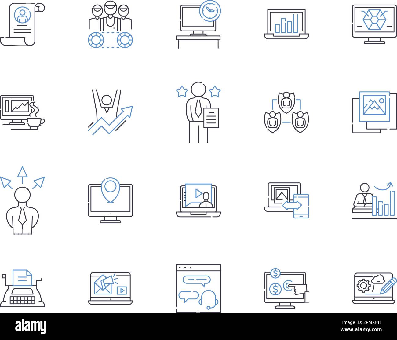 Working enterprise outline icons collection. Enterprise, Working ...