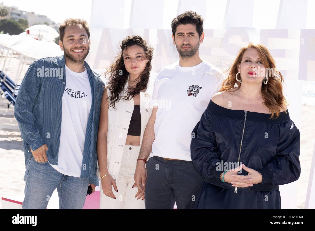 Cannes, France. 15th Apr, 2023. Youcef Agal, Louvia Bachelier, Mayel ...