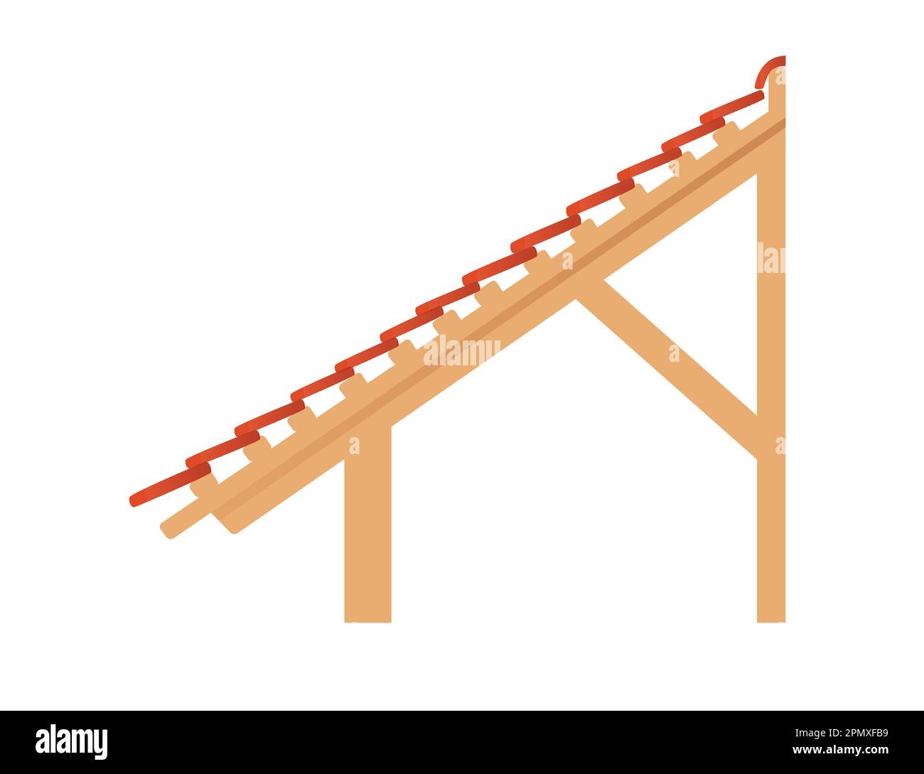 Home roof from red ceramic tiles vector illustration on white background Stock Vector Image ...