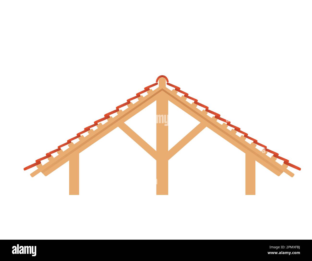 Home roof from red ceramic tiles vector illustration on white background Stock Vector Image ...