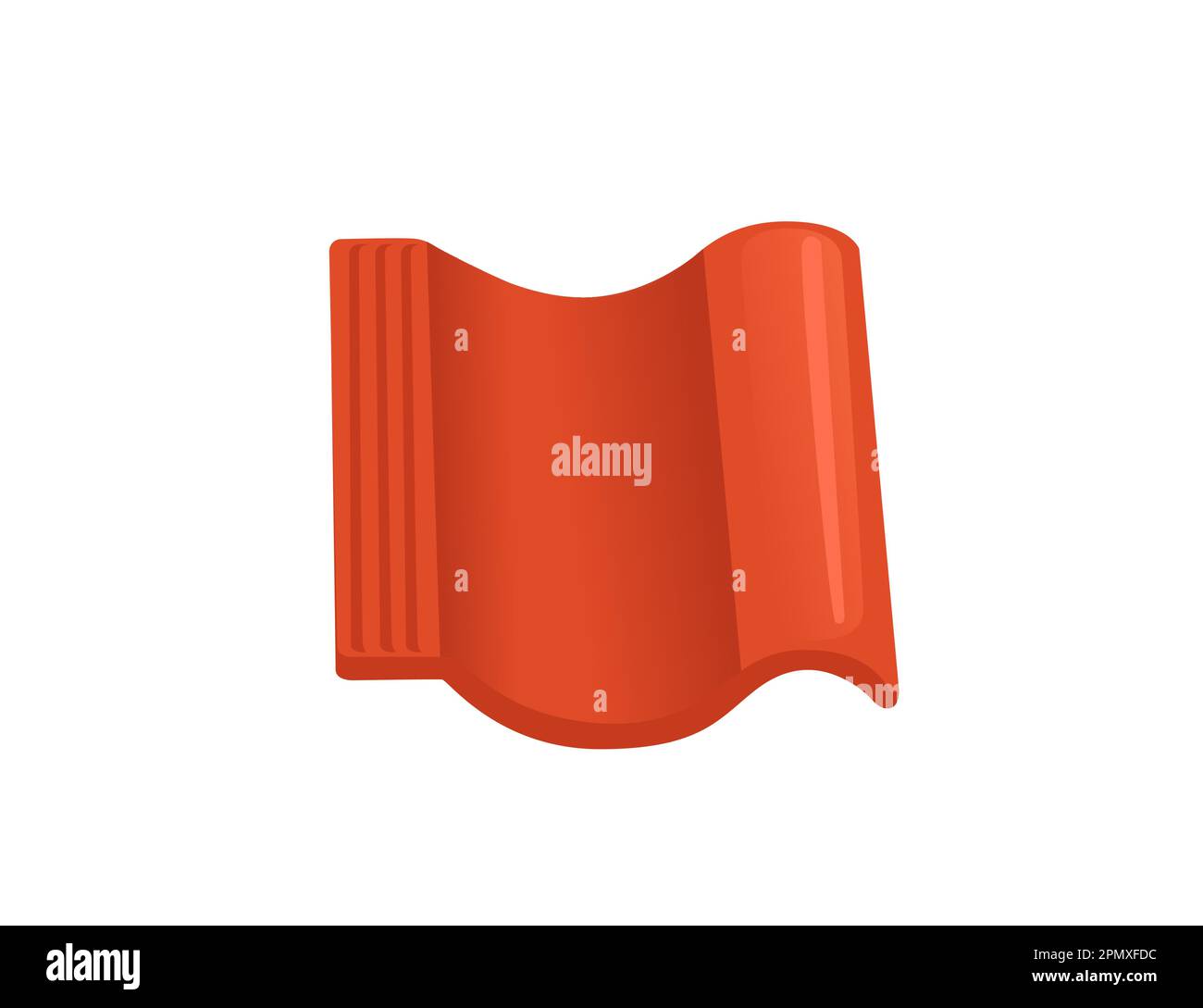 Roof red ceramic tile vector illustration isolated on white background ...