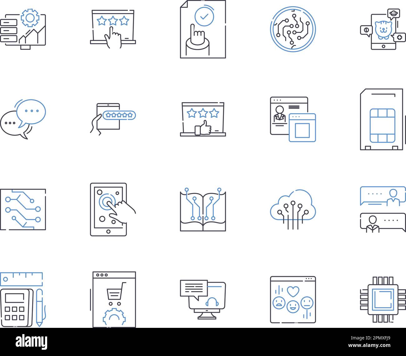 Apps And Hardware Outline Icons Collection App Hardware Software