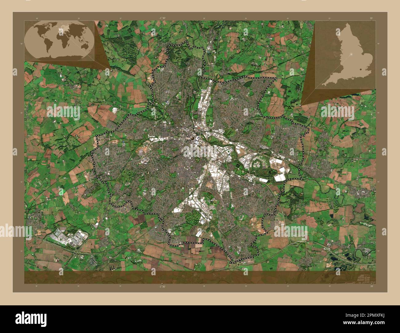 Derby, unitary authority of England - Great Britain. Low resolution ...