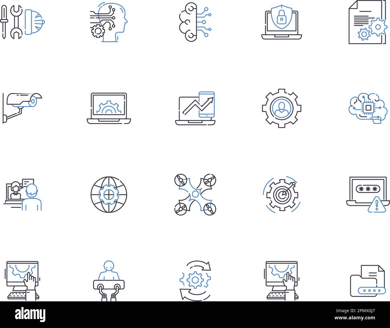 Security Outline Icons Collection Safety Protection Safeguard Safeguard Trustworthiness