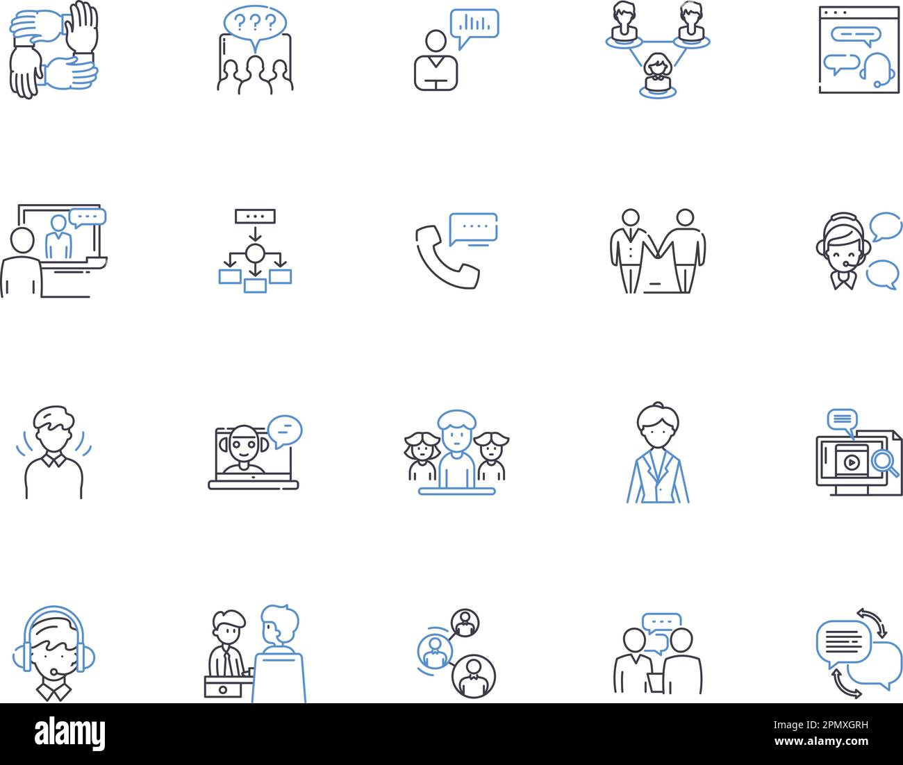 Clients outline icons collection. Customers, Consumers, Patrons, Buyers ...