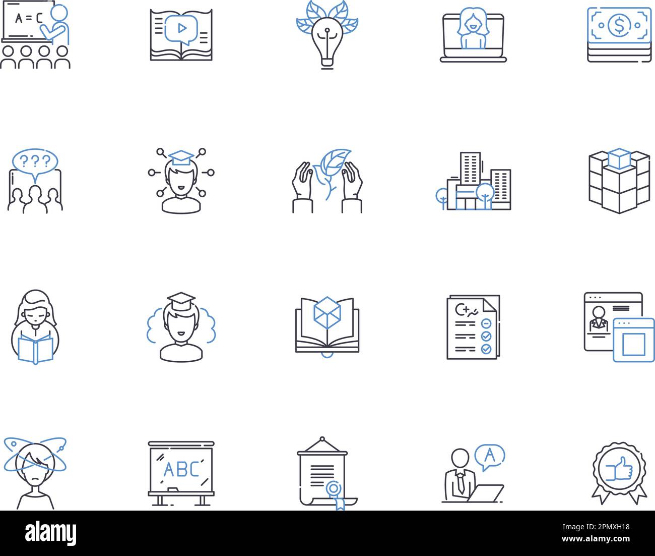 Knowledge outline icons collection. Education, Information ...