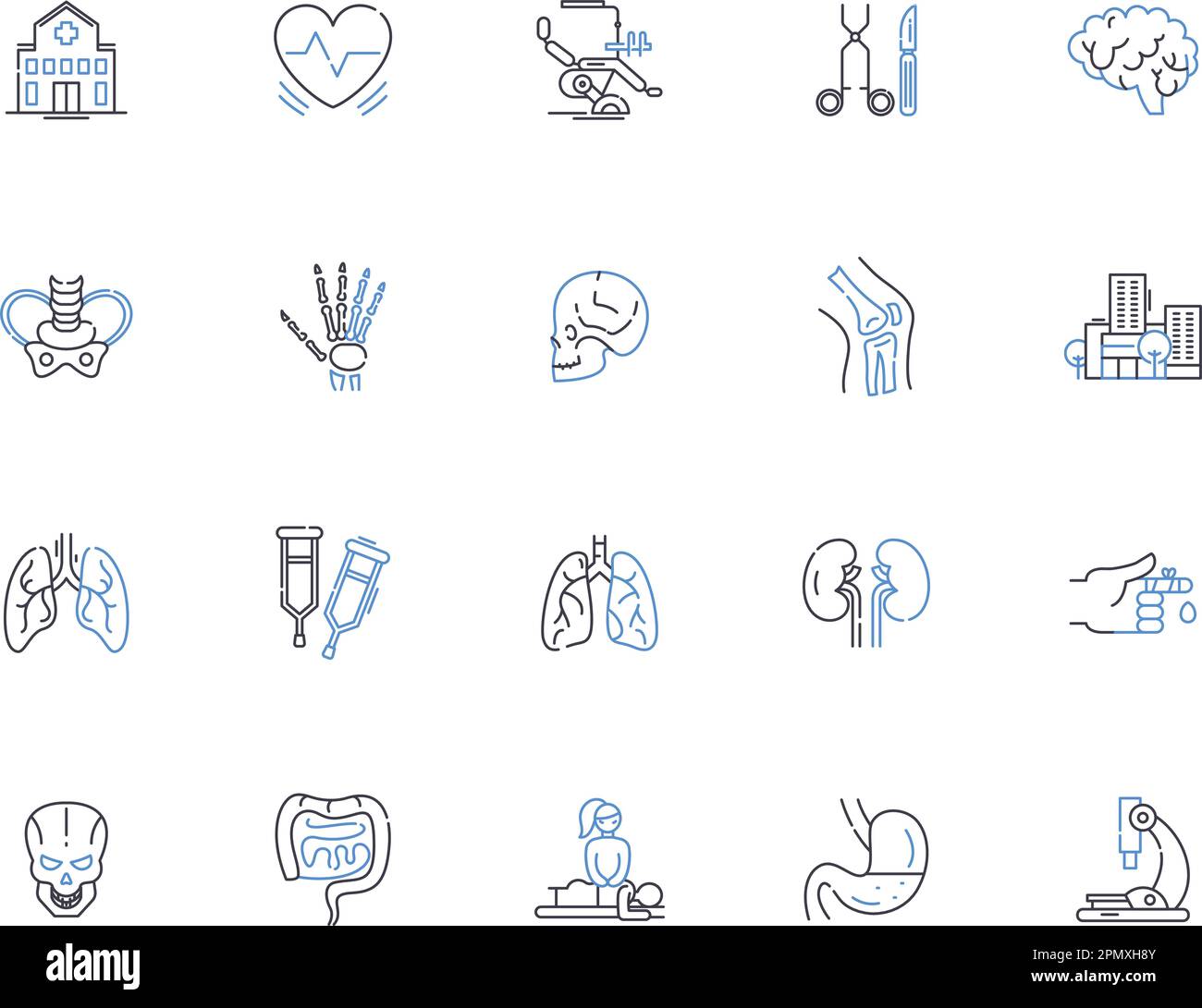 Clinic outline icons collection. Clinic, Medical, Healthcare, Therapy ...