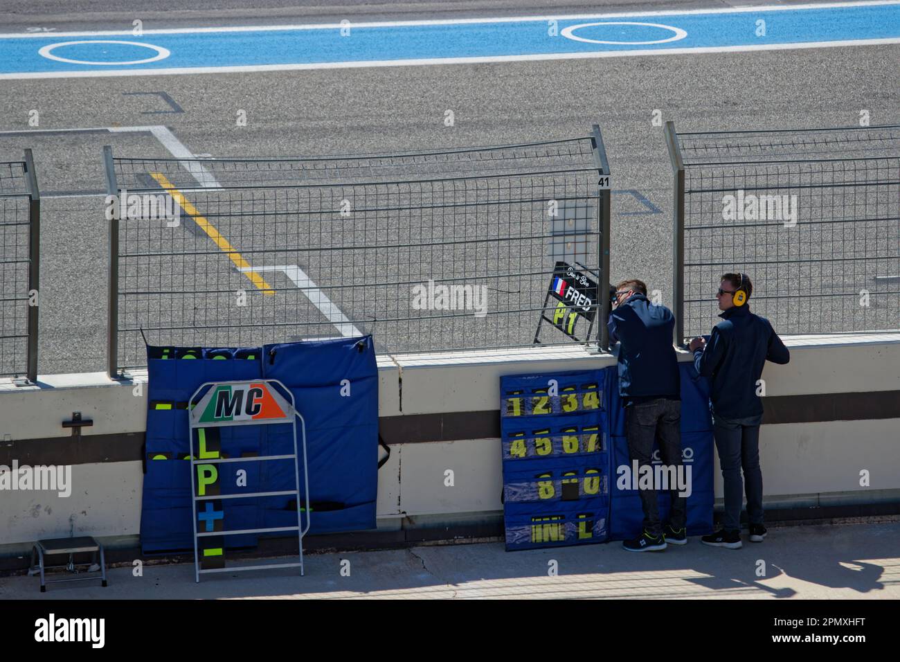 LE CASTELLET, FRANCE, April 7, 2023 : Mechanics inform drivers from the ...
