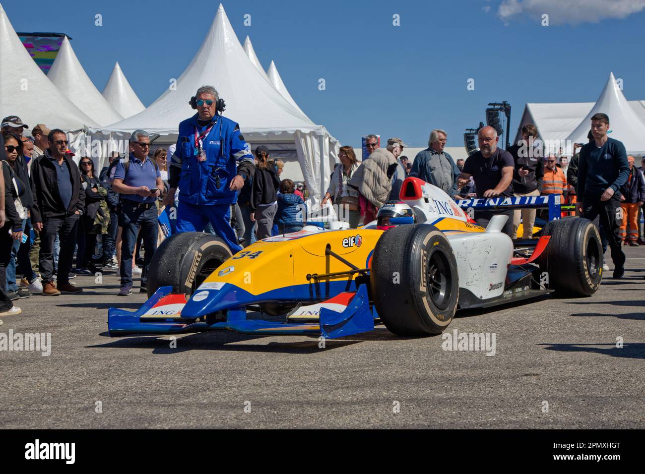 LE CASTELLET, FRANCE, April 8, 2023 : Old F1 car in the paddock during ...