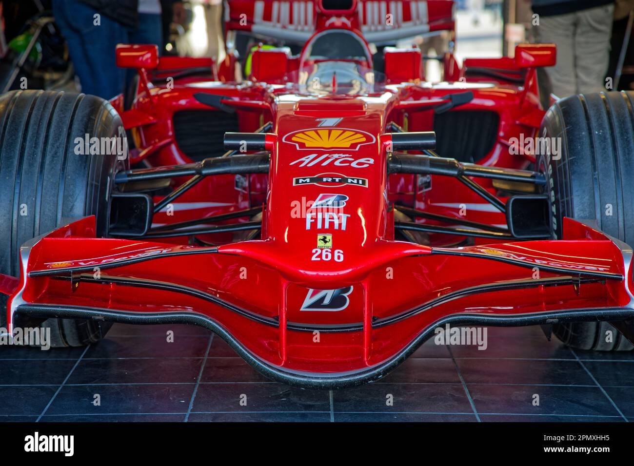 LE CASTELLET, FRANCE, April 8, 2023 : Old Ferrari F1 car in the garage ...