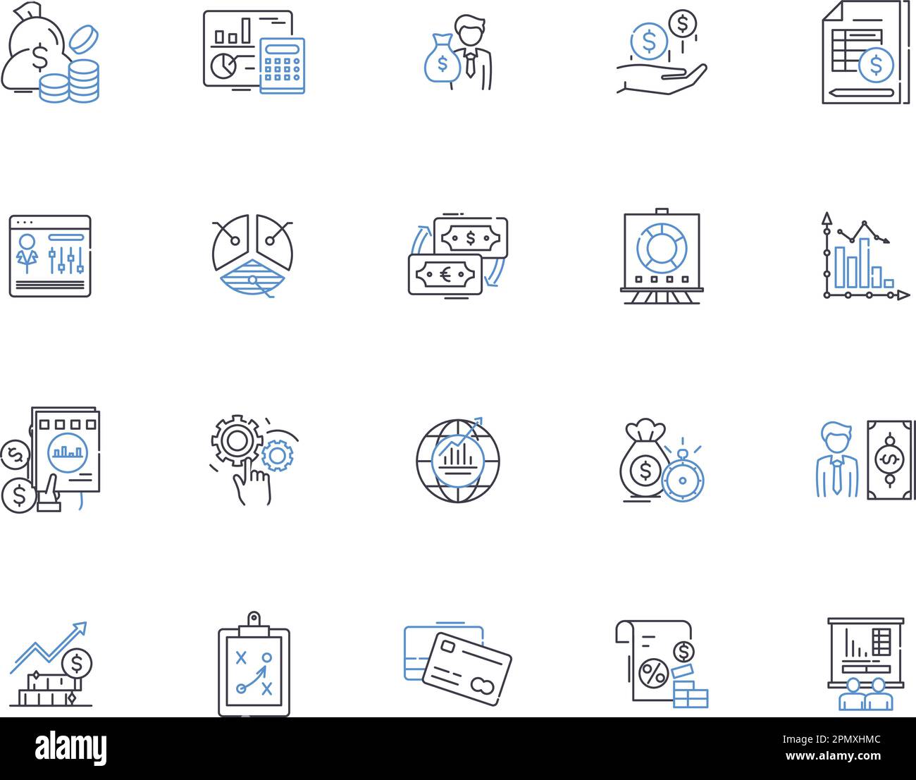Finance outline icons collection. Money, Financing, Investment, Banking ...
