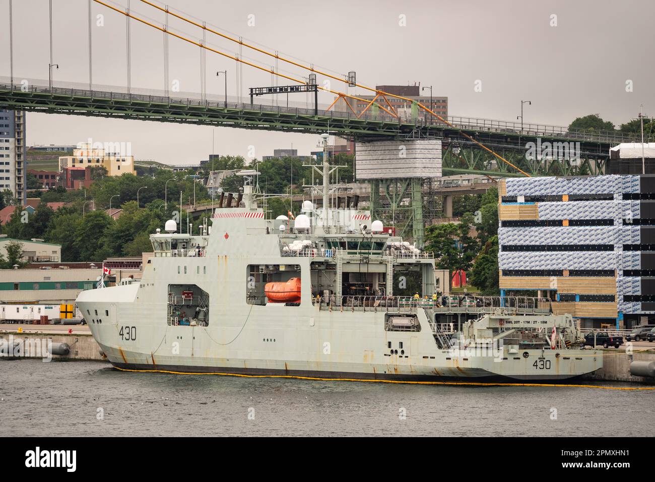 Patrol ship HMCS Harry Dewolf alongside at the Naval Dockyard in ...