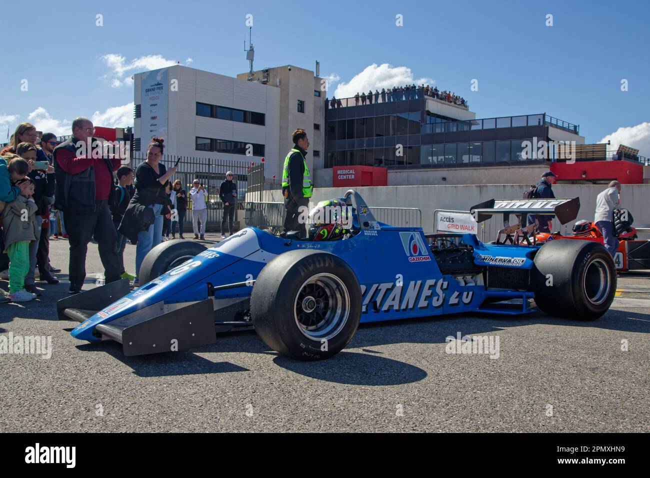 LE CASTELLET, FRANCE, April 8, 2023 : Old F1 car in the paddock during ...