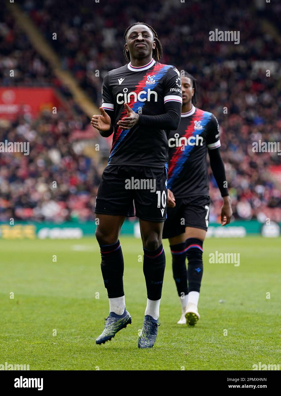 Crystal Palace's Eberechi Eze celebrates scoring their side's second ...