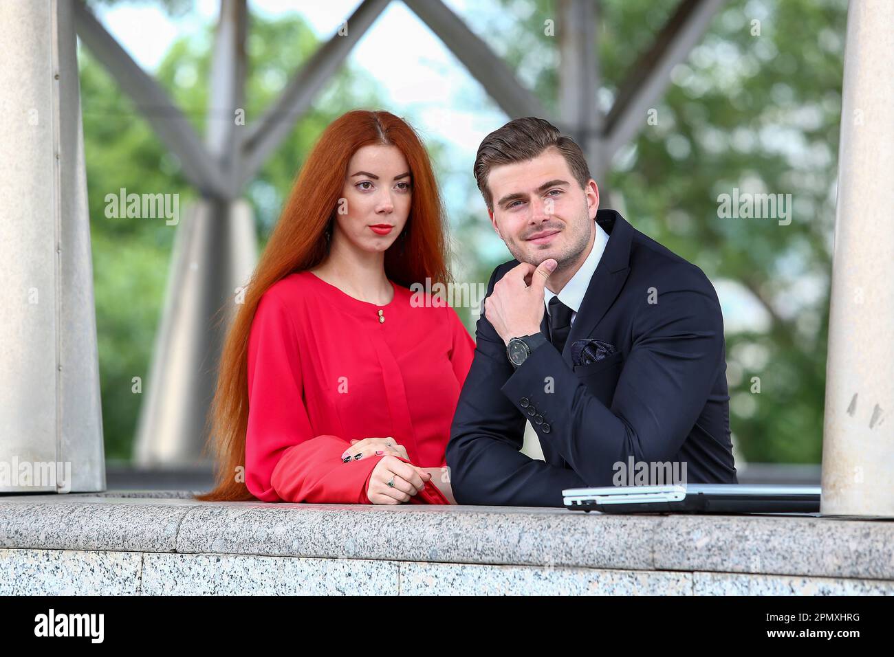 A group of office employees spend time outside at lunchtime Stock Photo ...