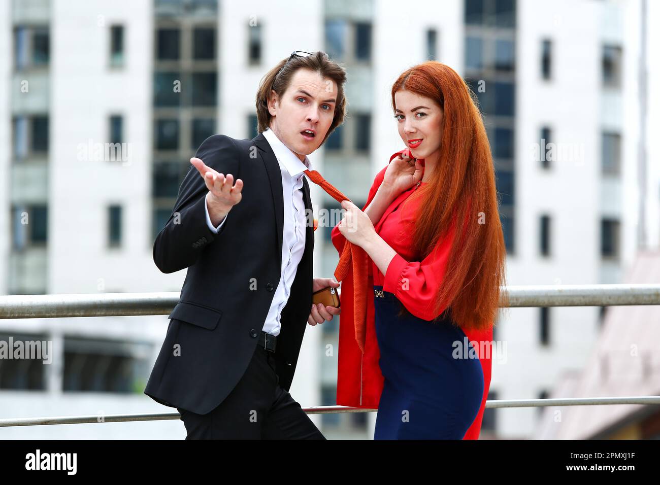 A group of office employees spend time outside at lunchtime Stock Photo ...