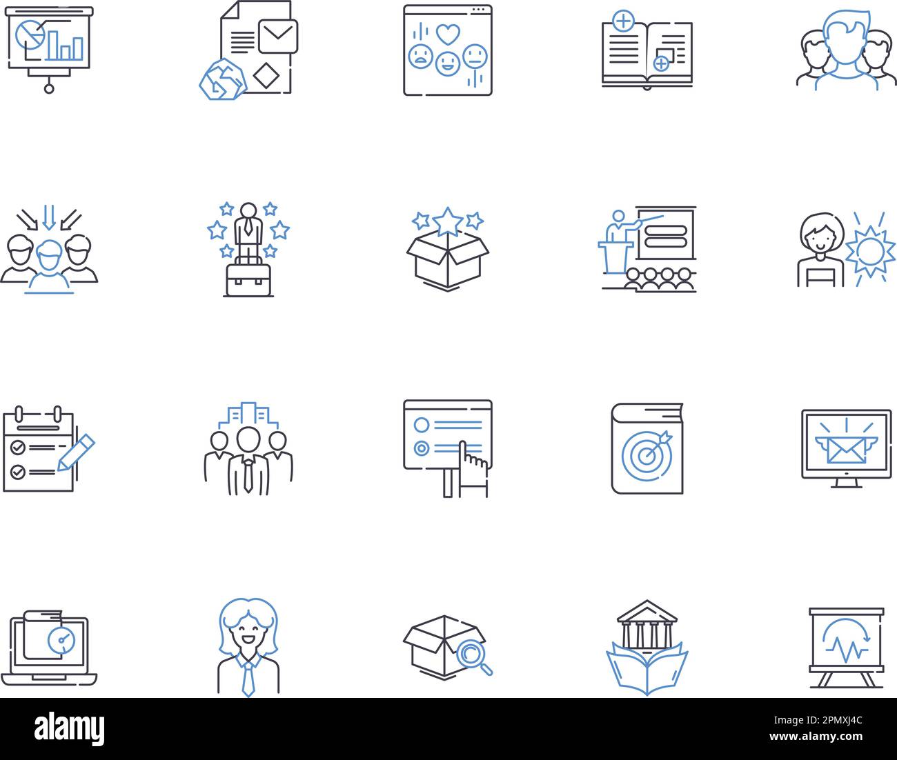 Business education outline icons collection. accounting, finance ...