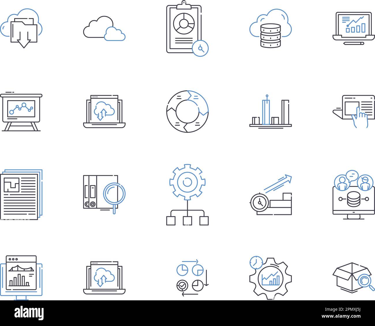 Data and cloud outline icons collection. Data, Cloud, Analytics ... Data and cloud outline icons collection. Data, Cloud, Analytics ...