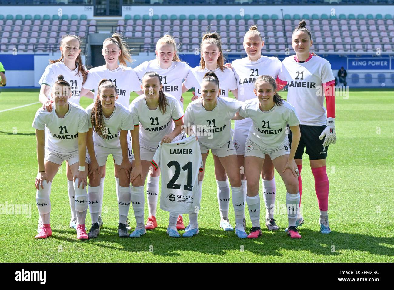 Leuven, Belgium. 15th Apr, 2023. players of OHL with Sari Kees ...