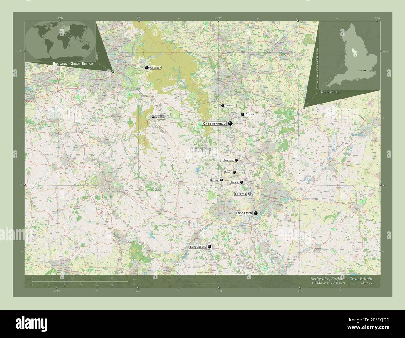 Derbyshire, administrative county of England - Great Britain. Open ...