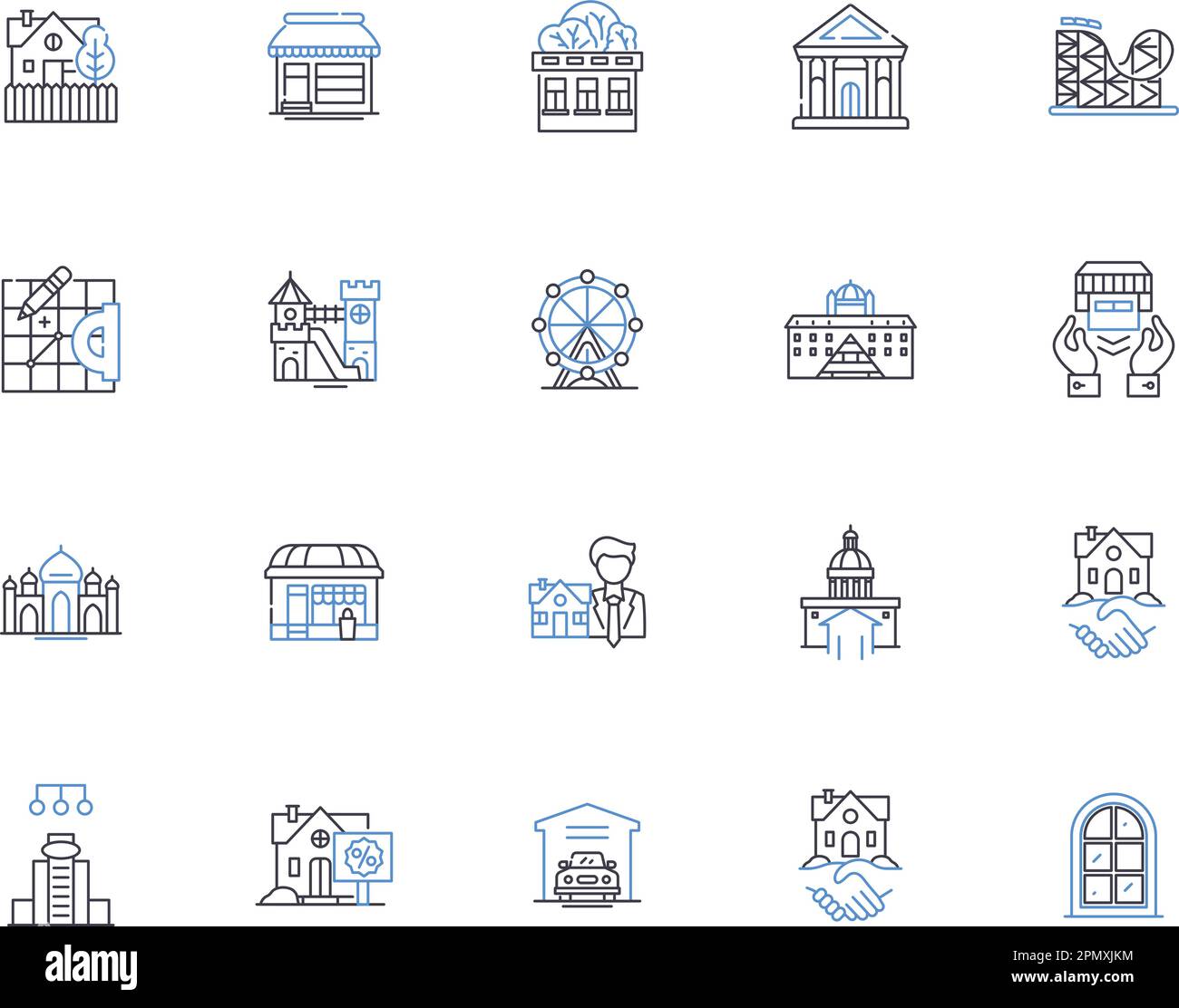 Urban design outline icons collection. Urban, Design, Streetscape ...