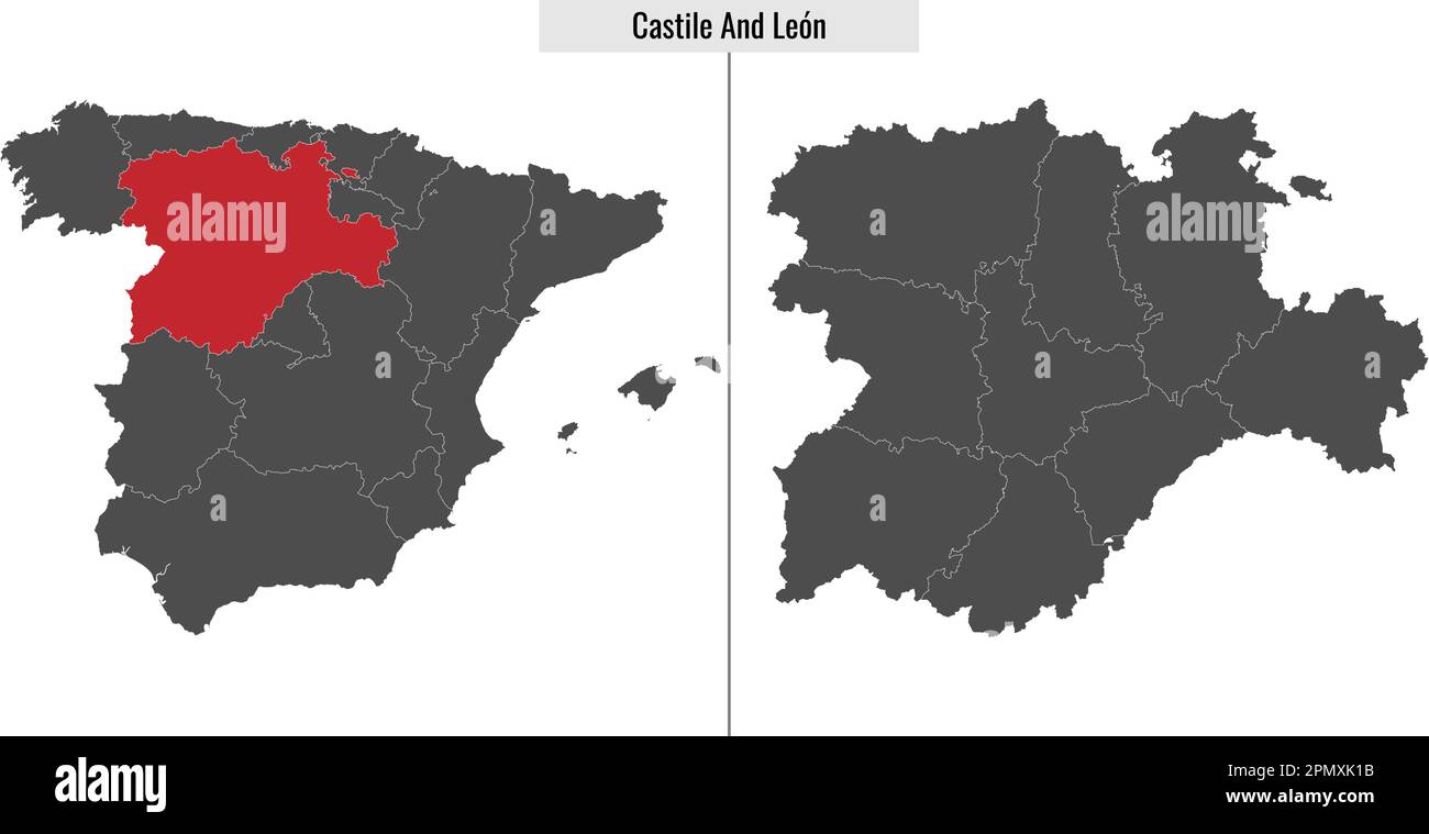map of Castile and Leon autonomous community of Spain and location on ...