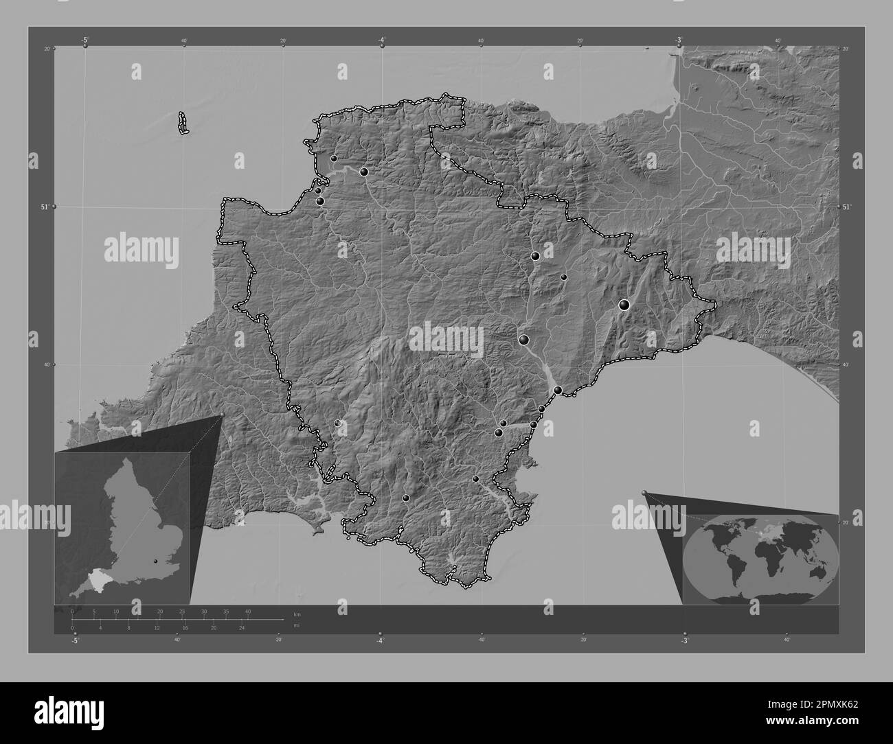 Devon, administrative county of England - Great Britain. Bilevel ...