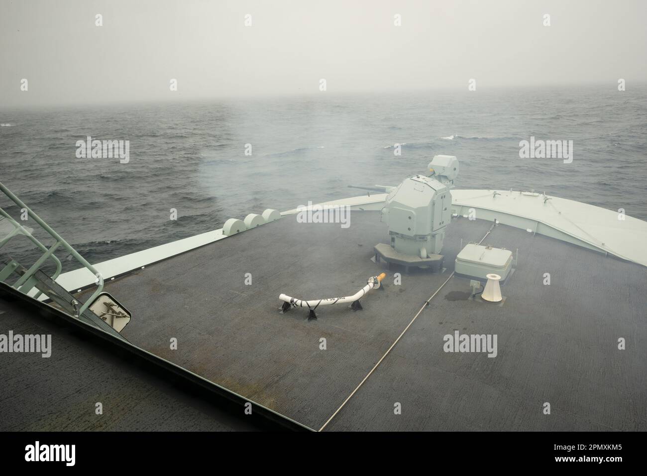 Target practice using the 25mm gun on the bow of the Royal Canadian ...