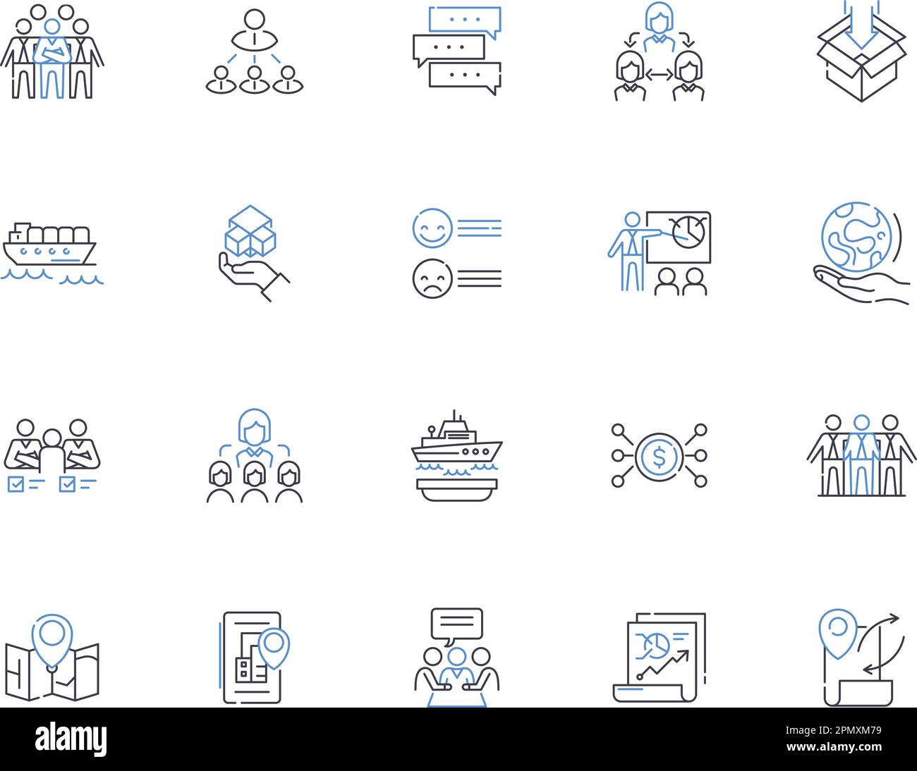 Distribution outline icons collection. Distribution, Spread, Allocation ...