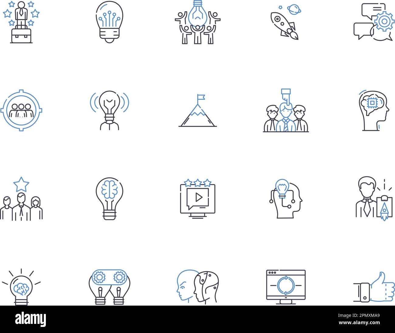 Idea generation outline icons collection. Ideas, Generation ...