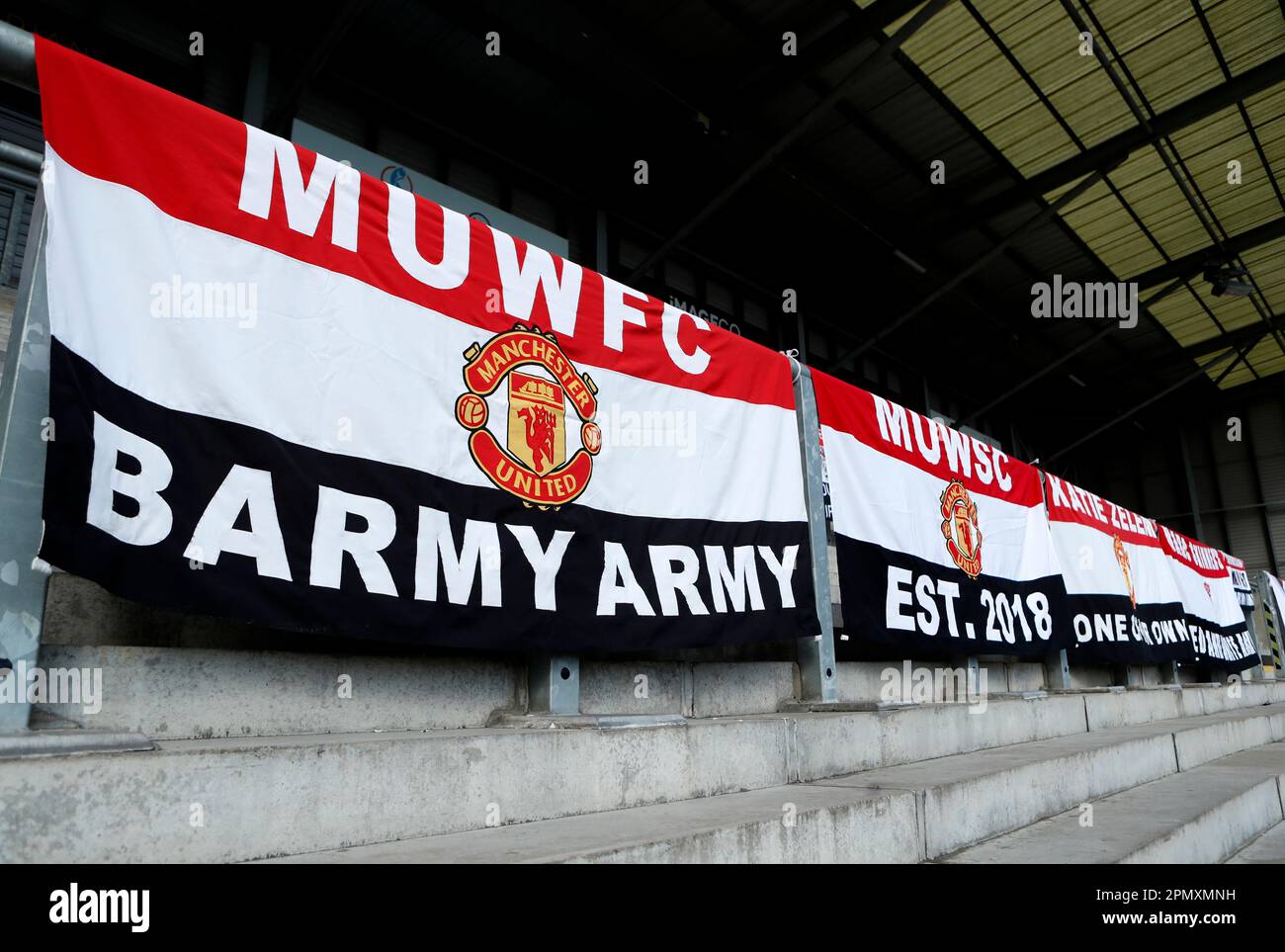 Banners in support of Manchester United on display in stands ahead of ...