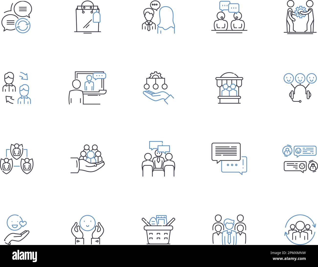 Customer support outline icons collection. Customer, Support, Help ...