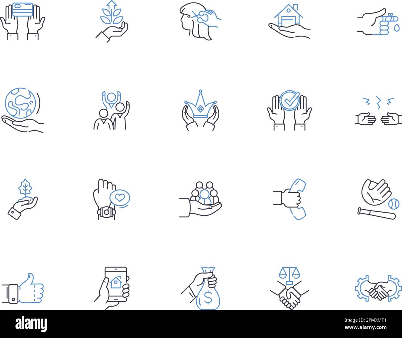 Hand gesture outline icons collection. gesticulating, waving, pointing ...
