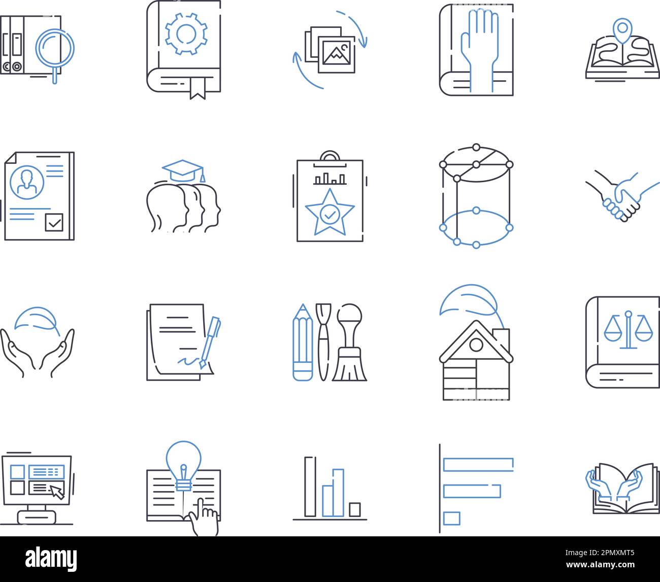 Science and education outline icons collection. Science, education ...