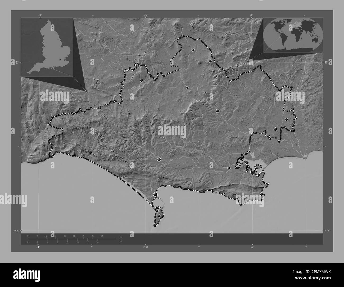 Dorset, administrative county of England - Great Britain. Bilevel ...