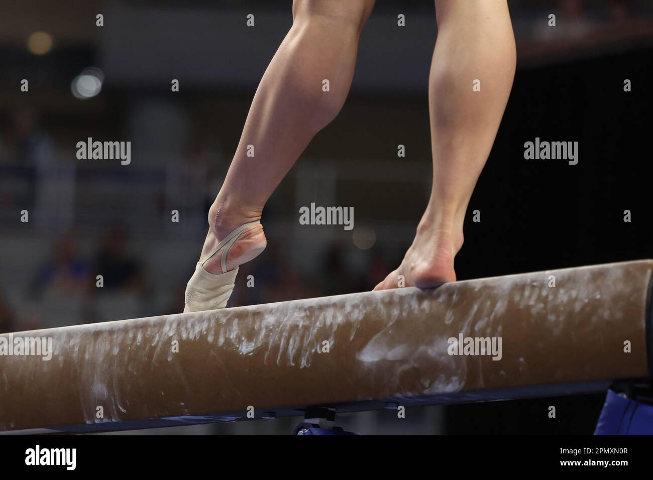 April 13, 2023: Gymnast Riley McCusker (University of Florida) shows ...