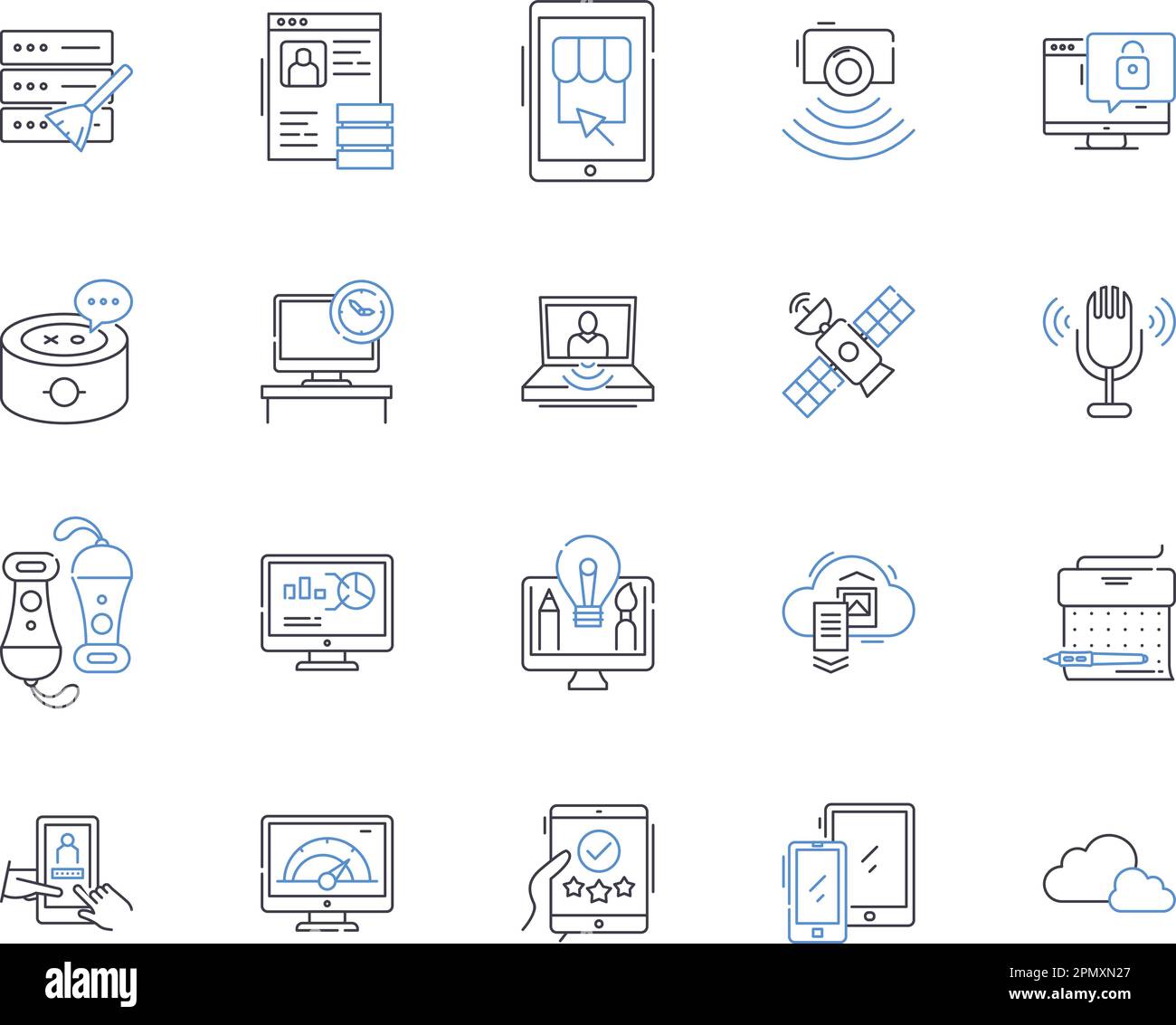Deep Learning Outline Icons Collection Deep Learning Neural Networks Ai Machine Computer