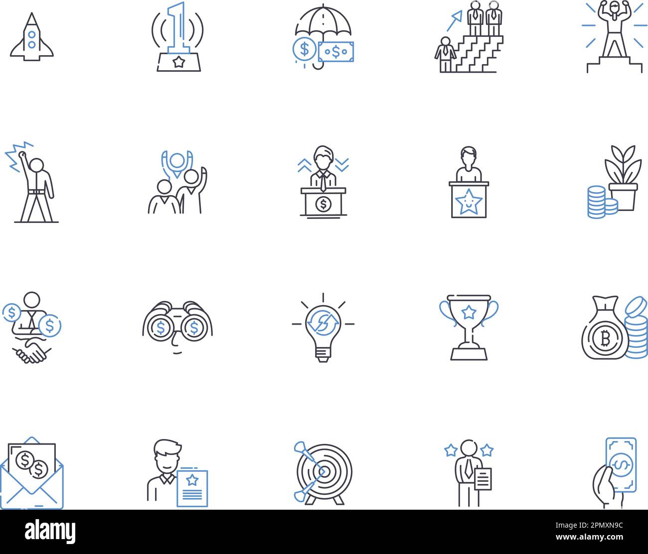 Business success outline icons collection. Success, Profit, Expand ...