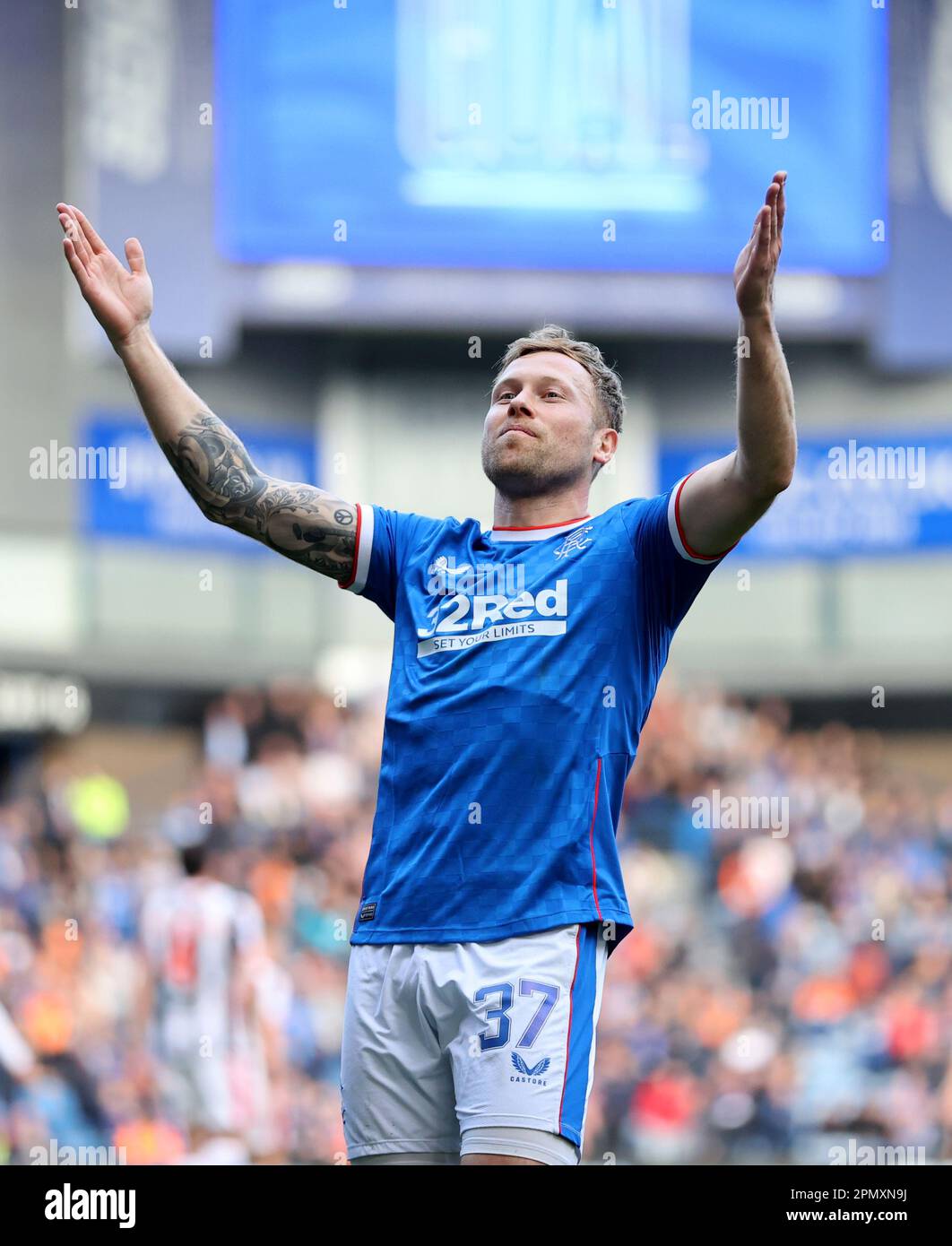 Rangers' Scott Arfield celebrates scoring his sides fifth goal of the ...