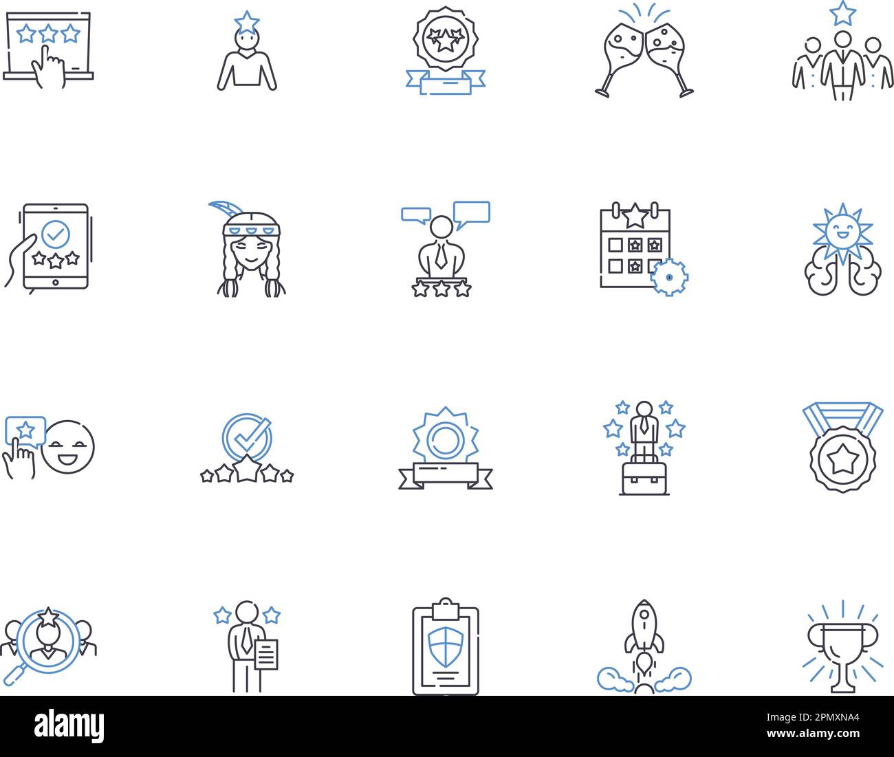Successful people outline icons collection. Prosperous, triumphant ...