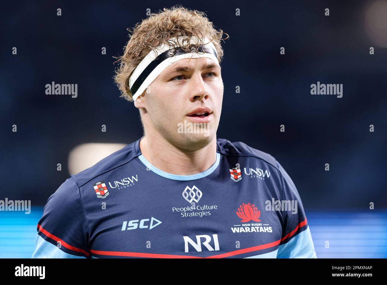 Ned Hanigan of the Waratahs warms up before the Super Rugby Pacific ...
