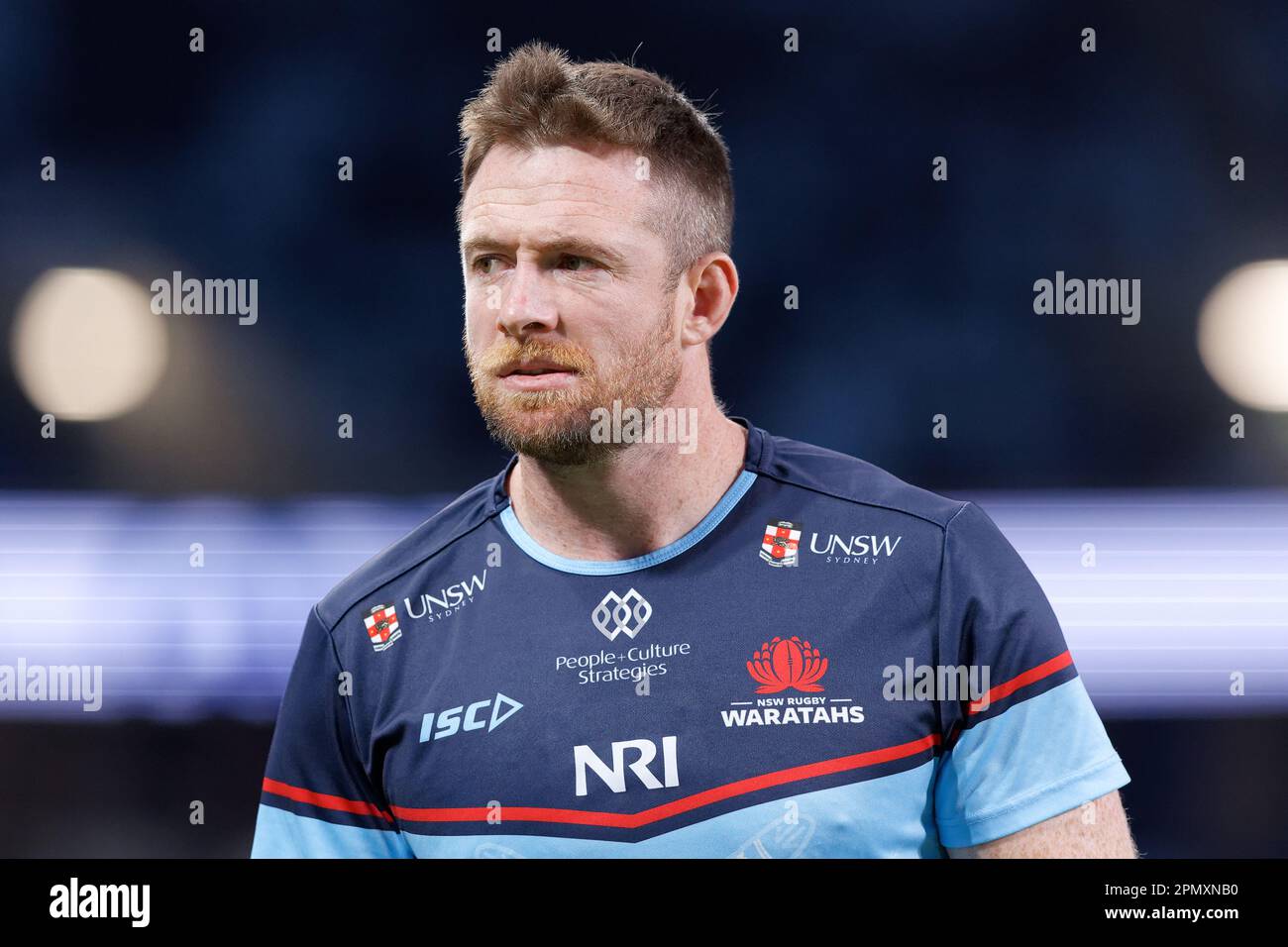 Jed Holloway of the Waratahs warms up before the Super Rugby Pacific ...