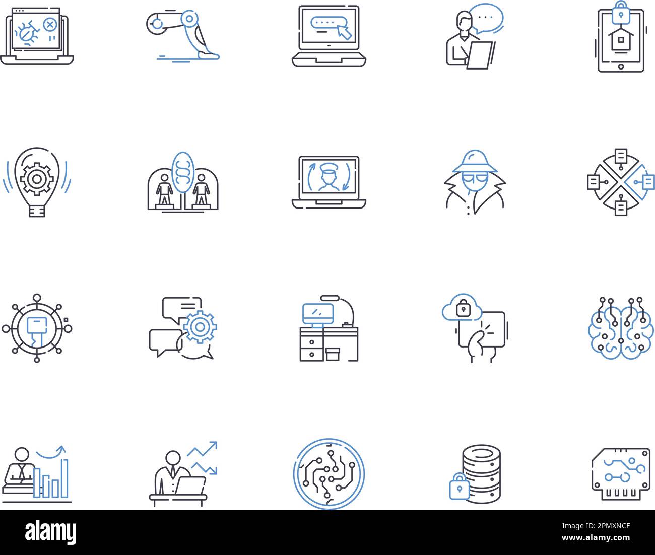 Security Outline Icons Collection Safety Protection Safeguard Safeguard Trustworthiness