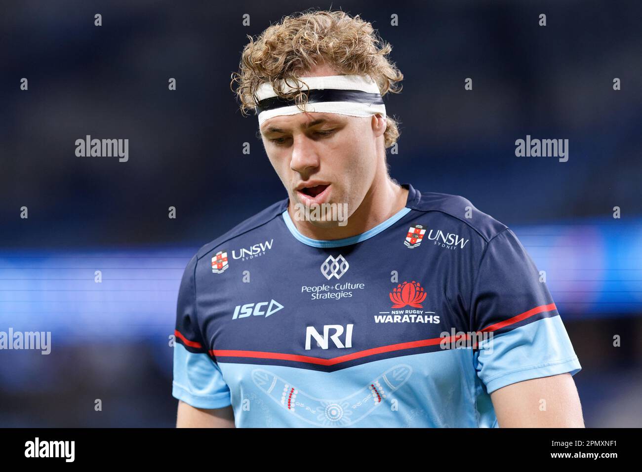 Ned Hanigan of the Waratahs warms up before the Super Rugby Pacific ...