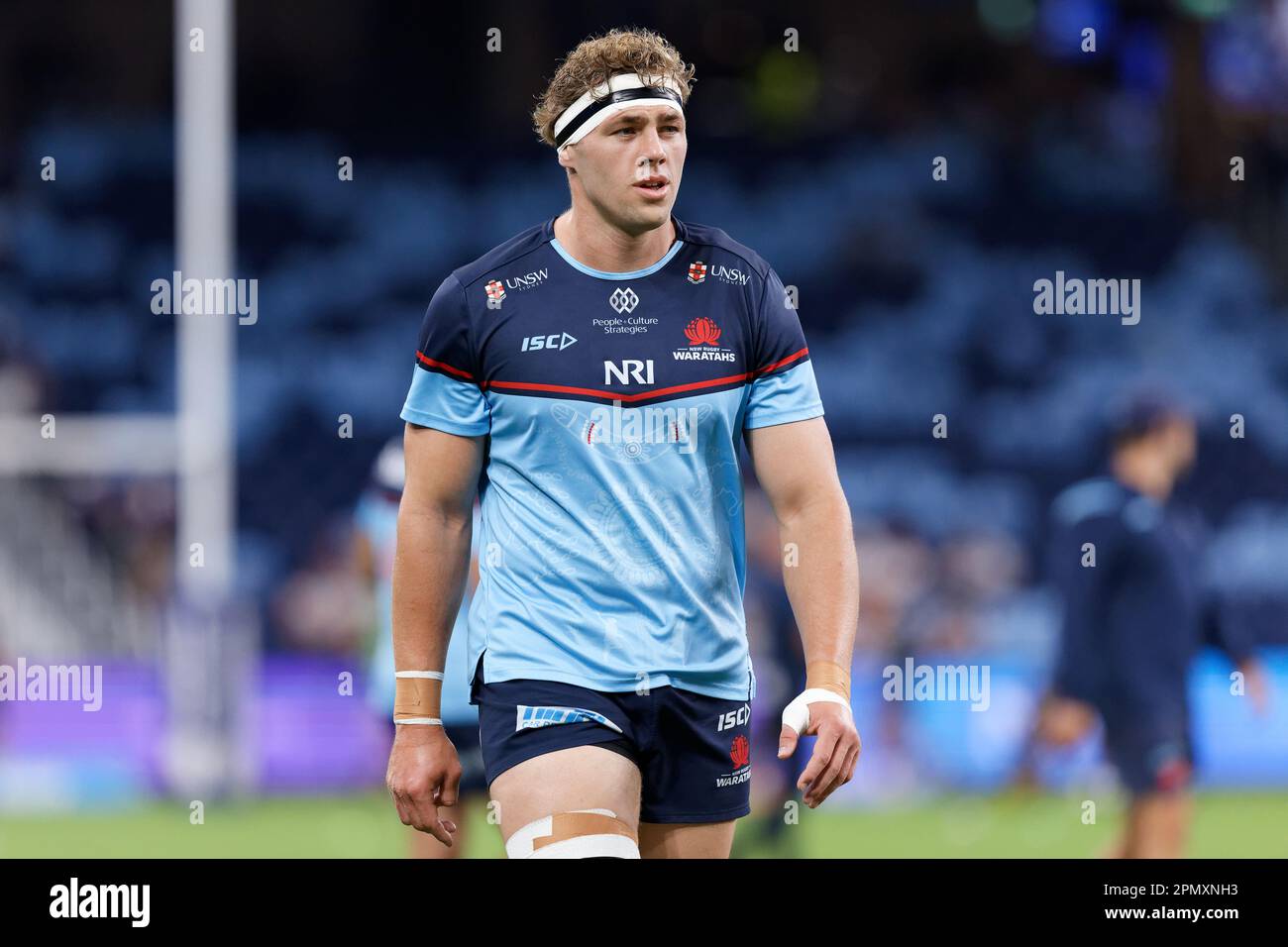 Ned Hanigan of the Waratahs warms up before the Super Rugby Pacific ...